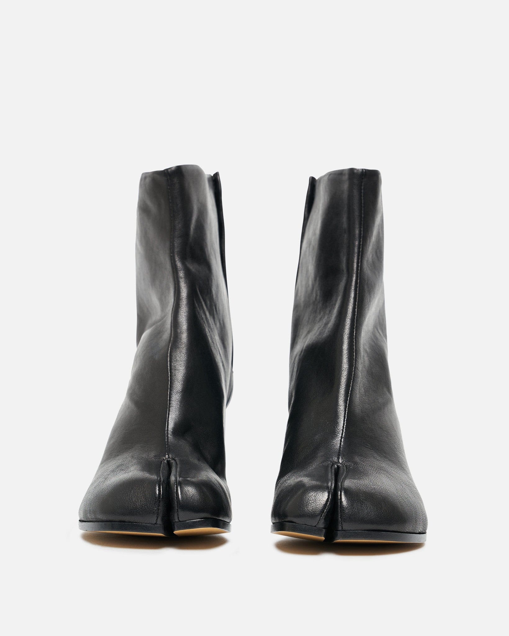 Maison Margiela Tabi Leather Ankle Boots - Black | Garmentory