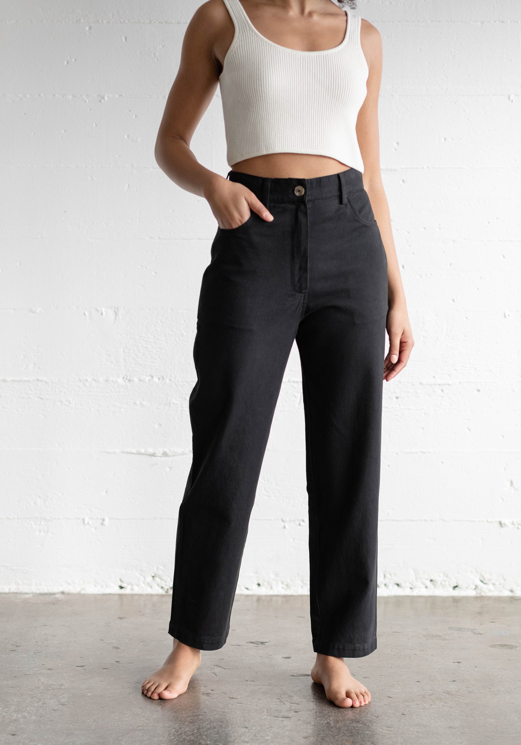 First Rite Narrow Trouser - Black | Garmentory