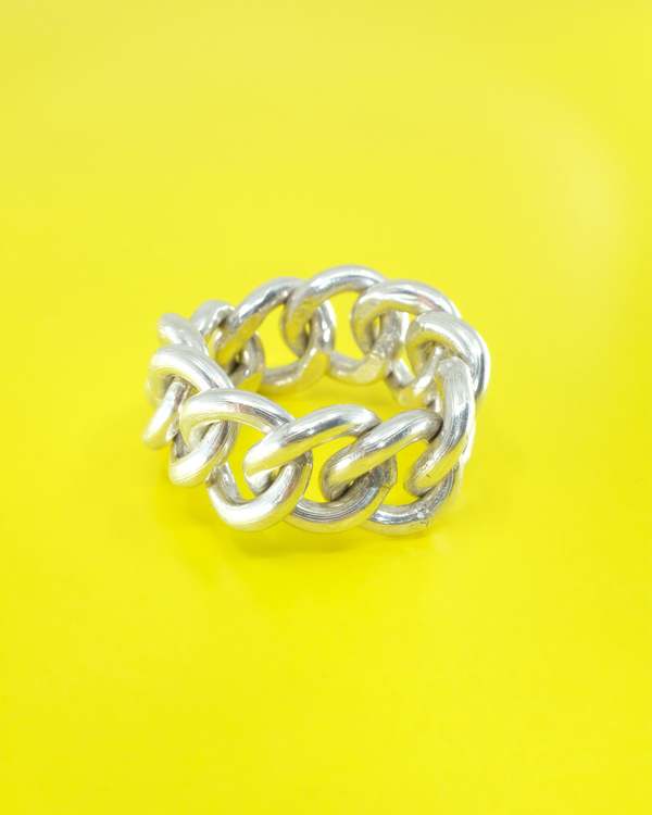 AI STUDIOS Chain Link Ring - Silver | Garmentory