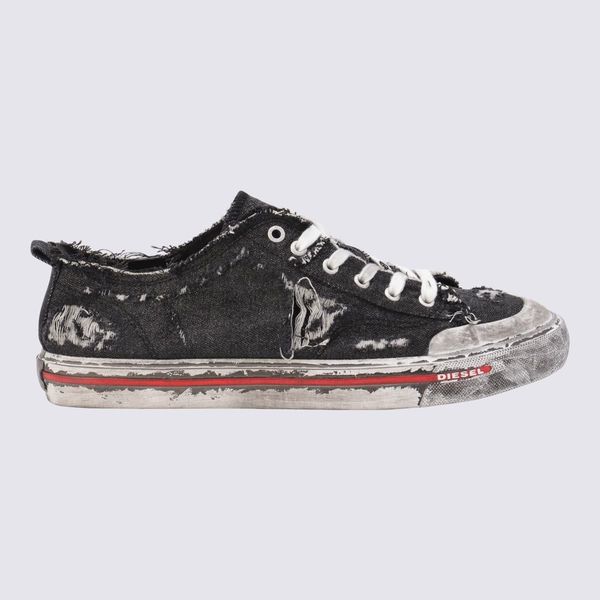DIESEL BLACK COTTON S-ATHOS LOW SNEAKERS - Black | Garmentory