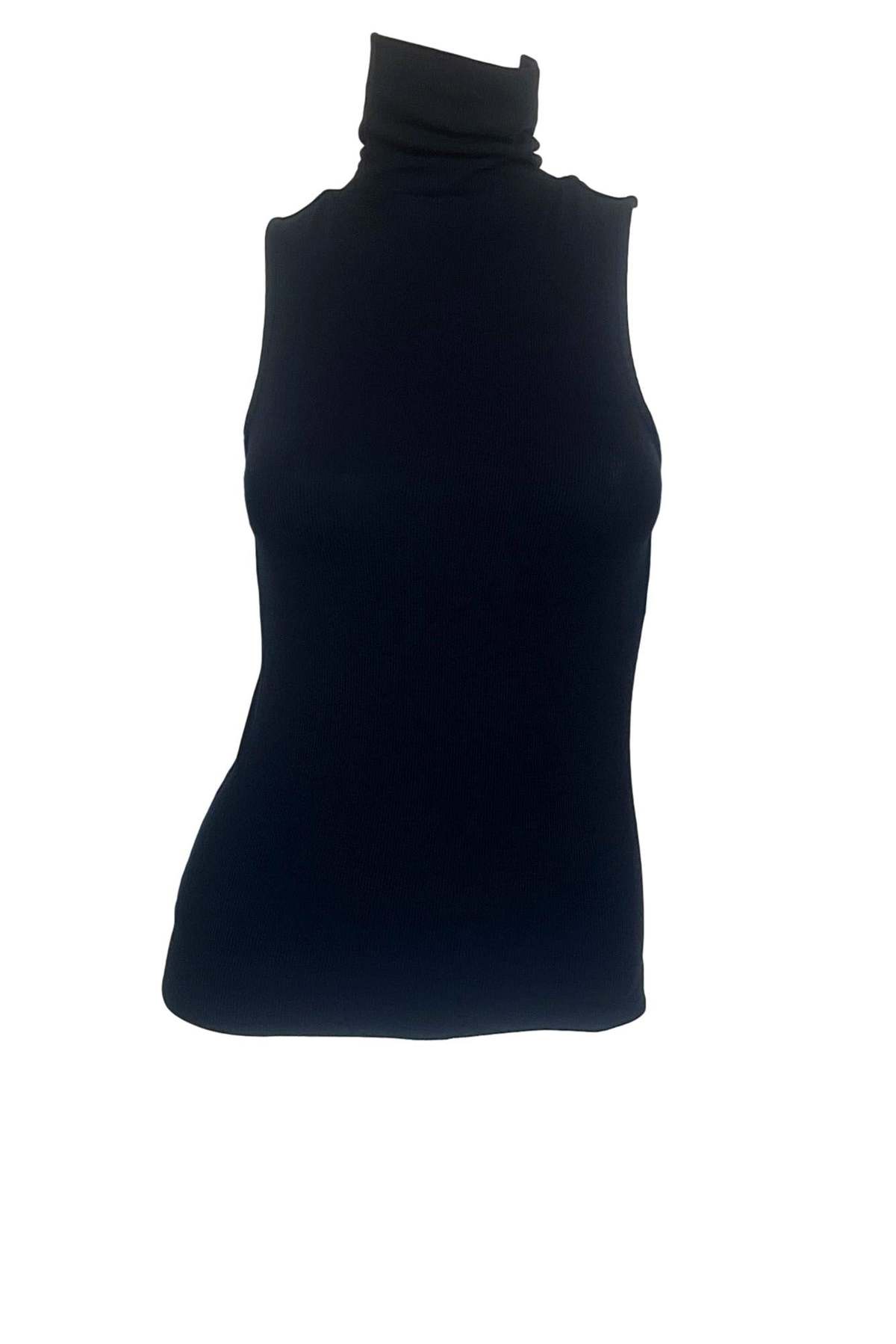 FRAME Denim Sleeveless Turtleneck Top - Black | Garmentory