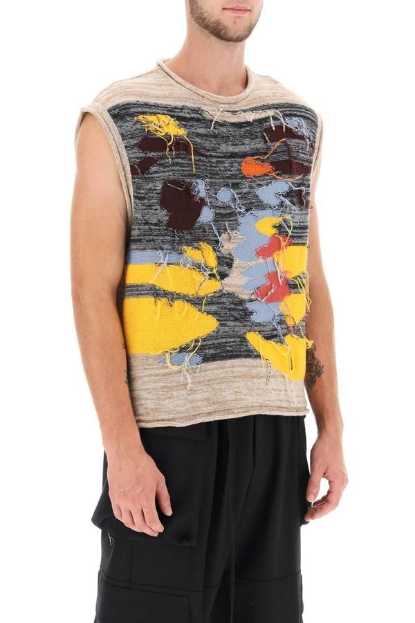 ANDERSSON BELL crew-neck vest with intarsia - Beige | Garmentory