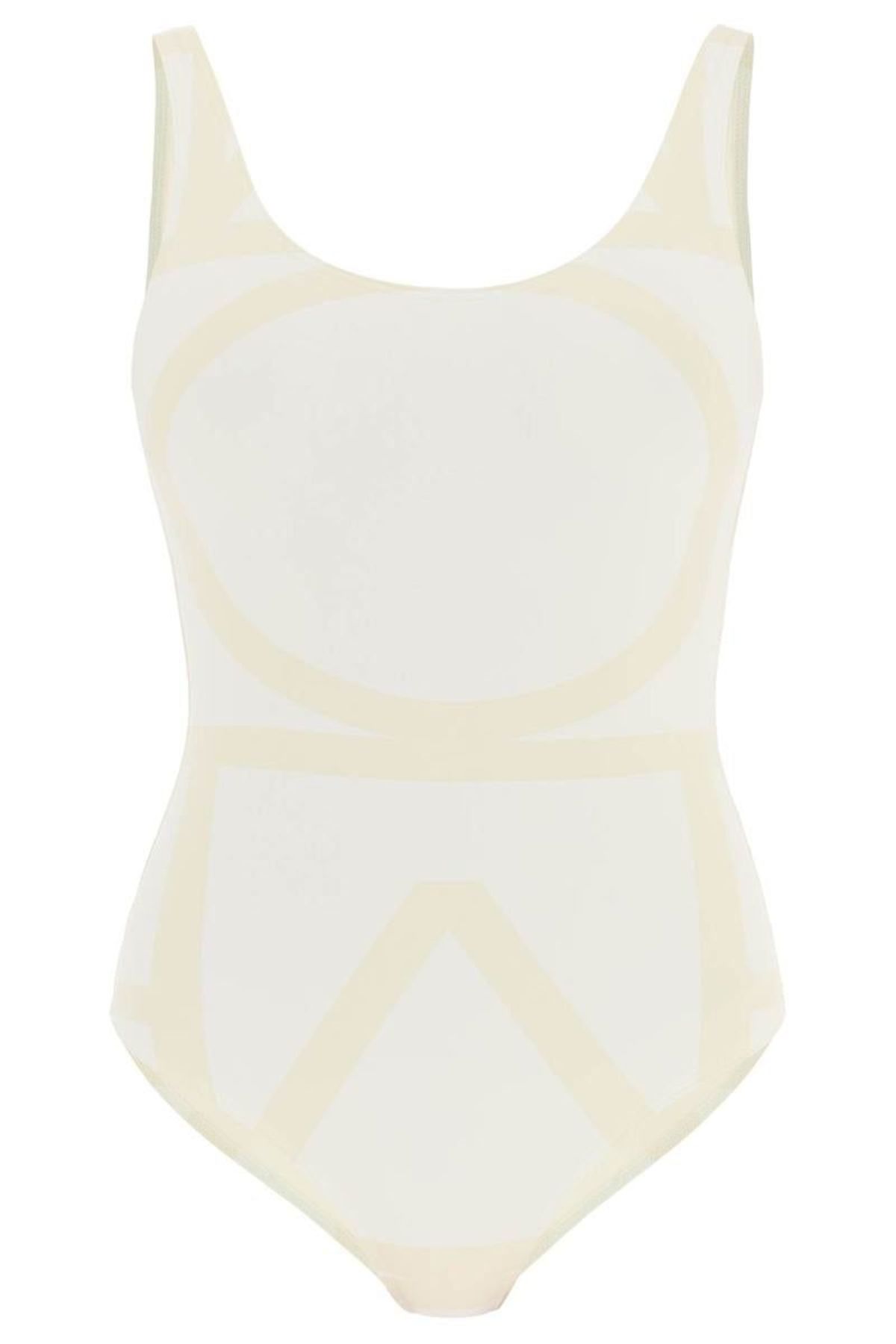Toteme One Piece Monogram Swimsuit - White | Garmentory