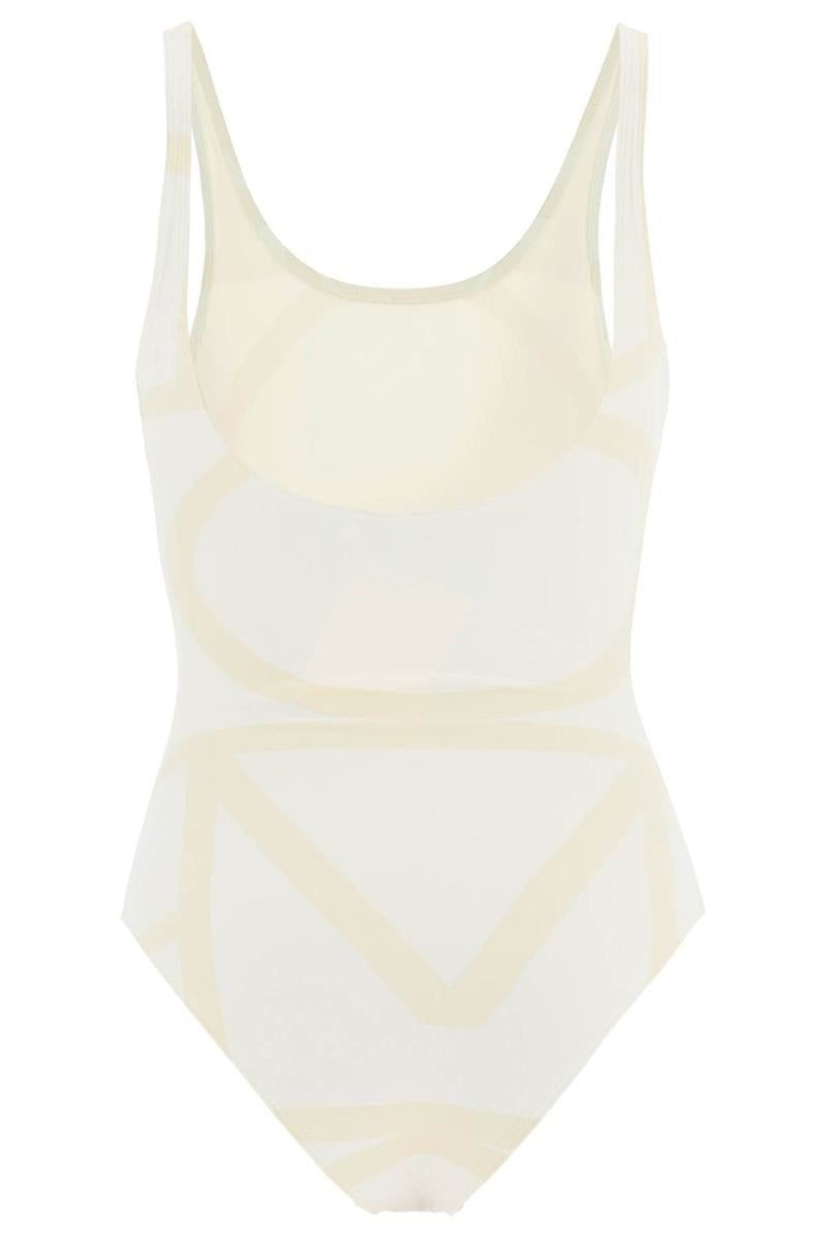 Toteme One Piece Monogram Swimsuit - White | Garmentory
