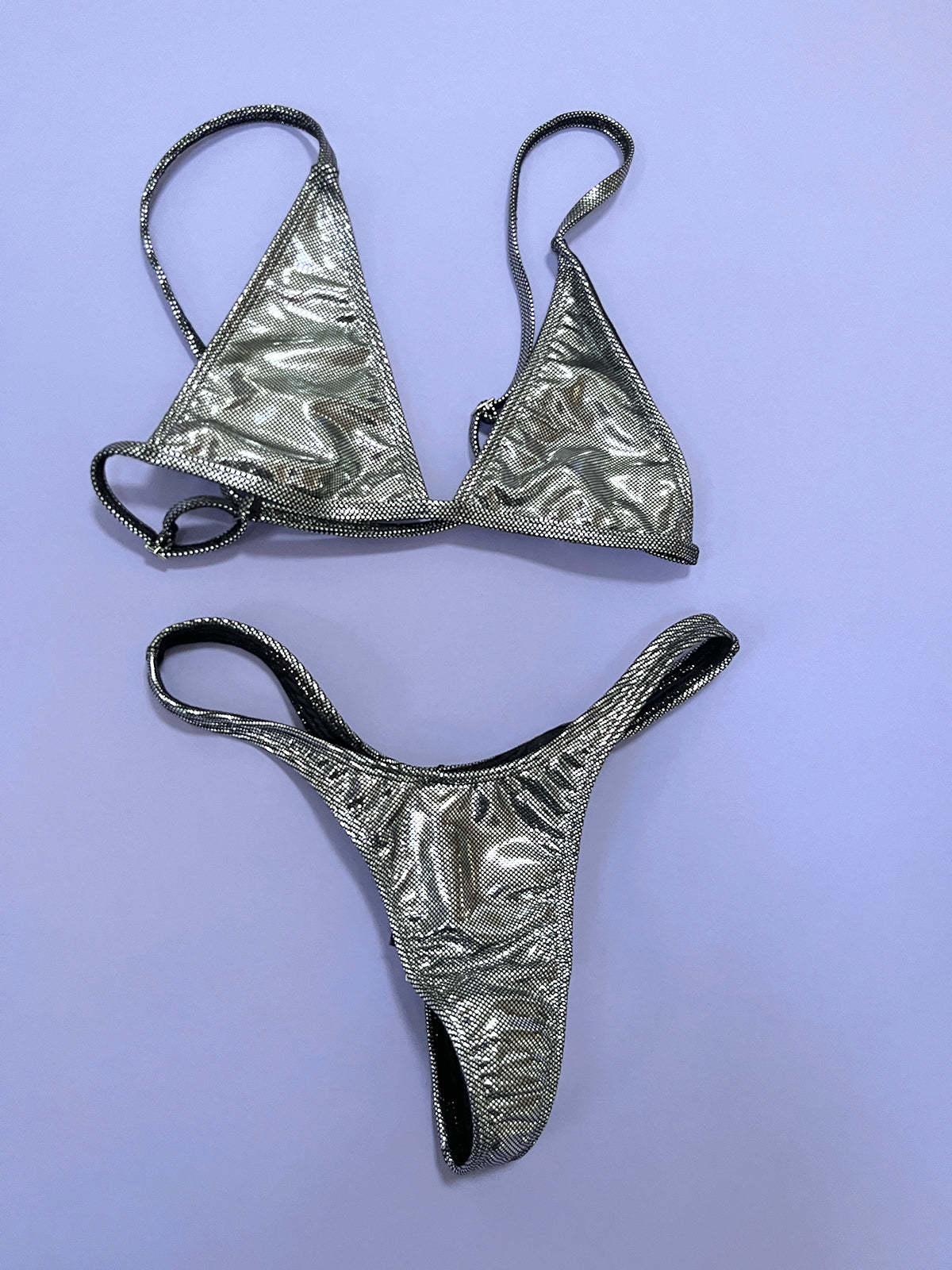 Minimale Animale Mirage Triangle Bikini Top - Silver Chrome | Garmentory