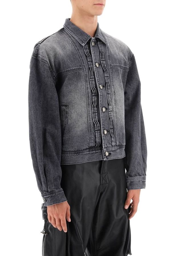 ANDERSSON BELL denim jacket with wavy details - Grey | Garmentory