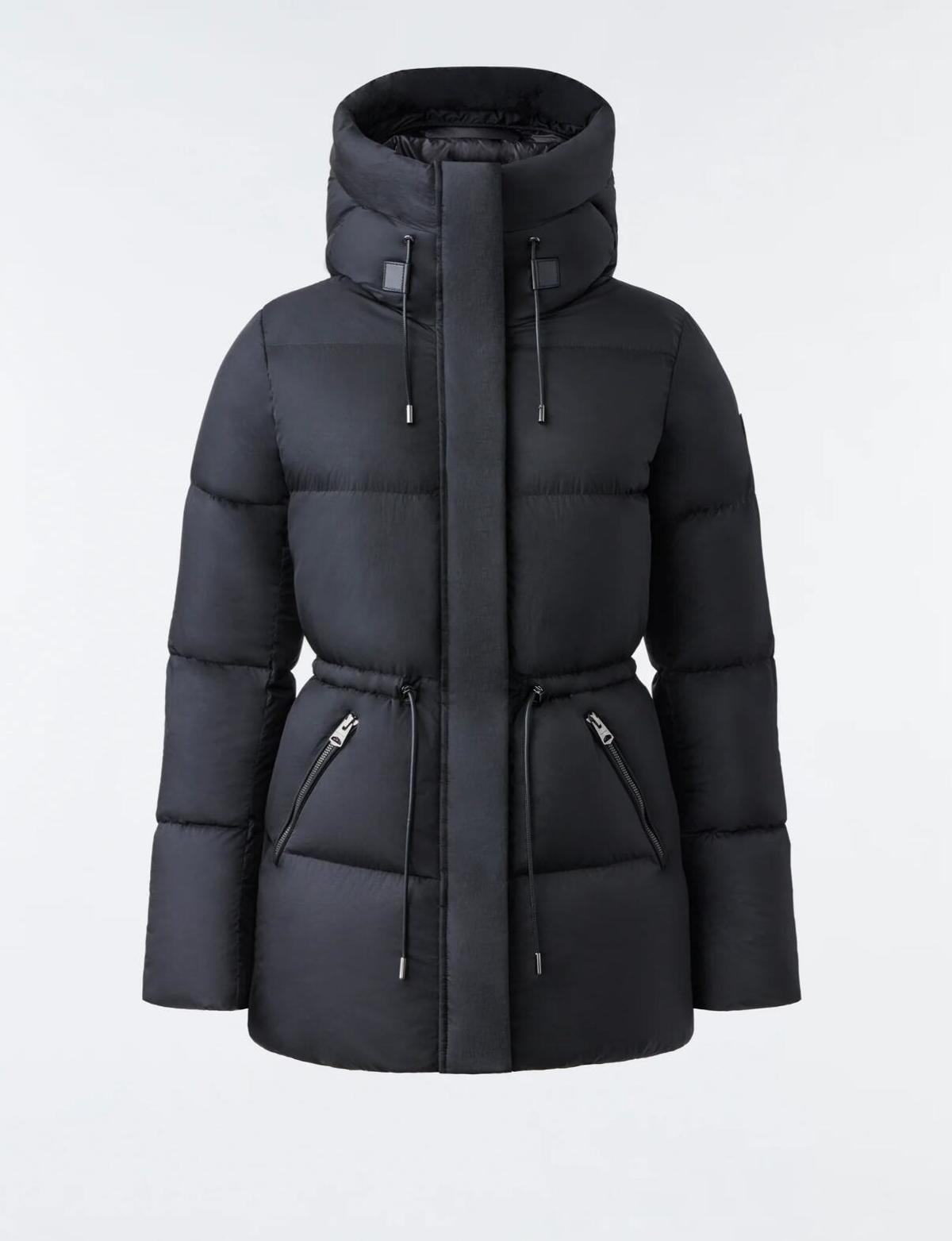 Mackage Freya Hooded Down Foil Sheild Jacket - Black | Garmentory