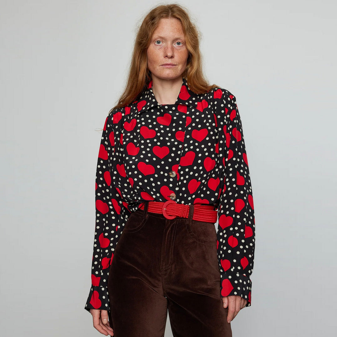 CARO EDITIONS Bonsai Shirt - Black Heart Print | Garmentory