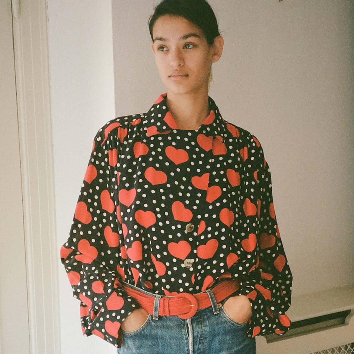 CARO EDITIONS Bonsai Shirt - Black Heart Print | Garmentory