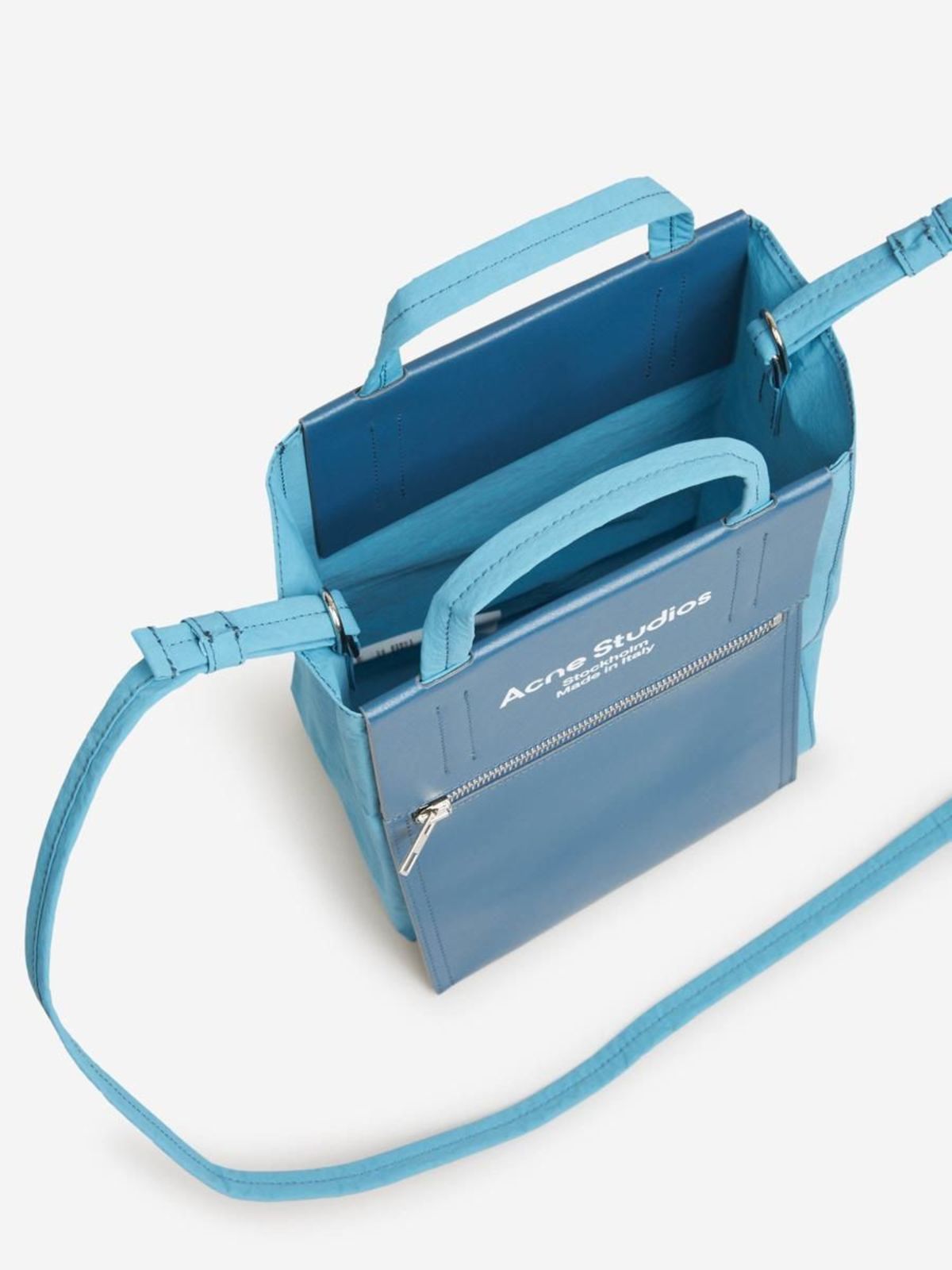 Acne Studios MINI RECTANGULAR SHOPPER BAG - Denim Blue | Garmentory