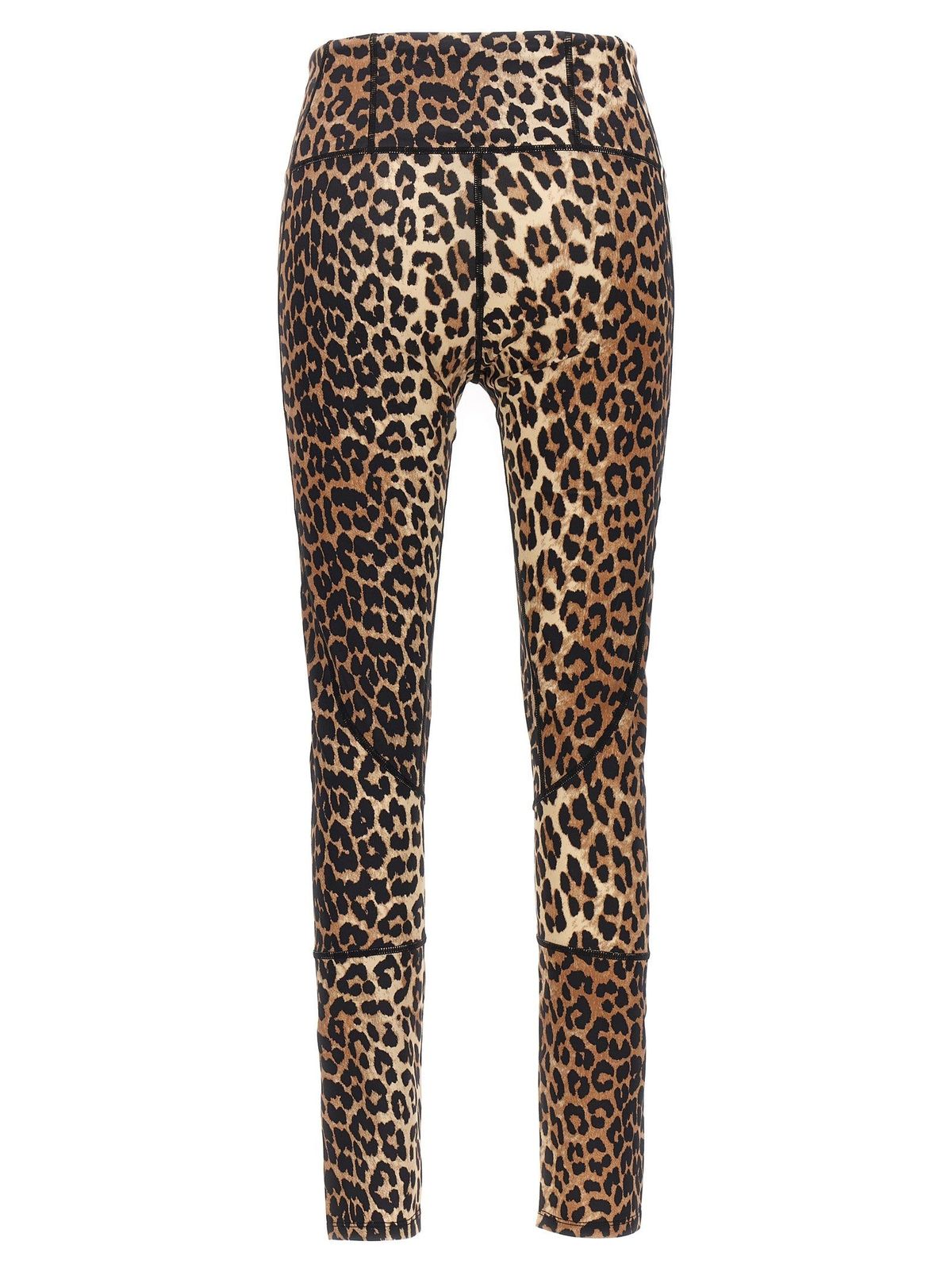Ganni Leopard print logo leggings - Brown | Garmentory