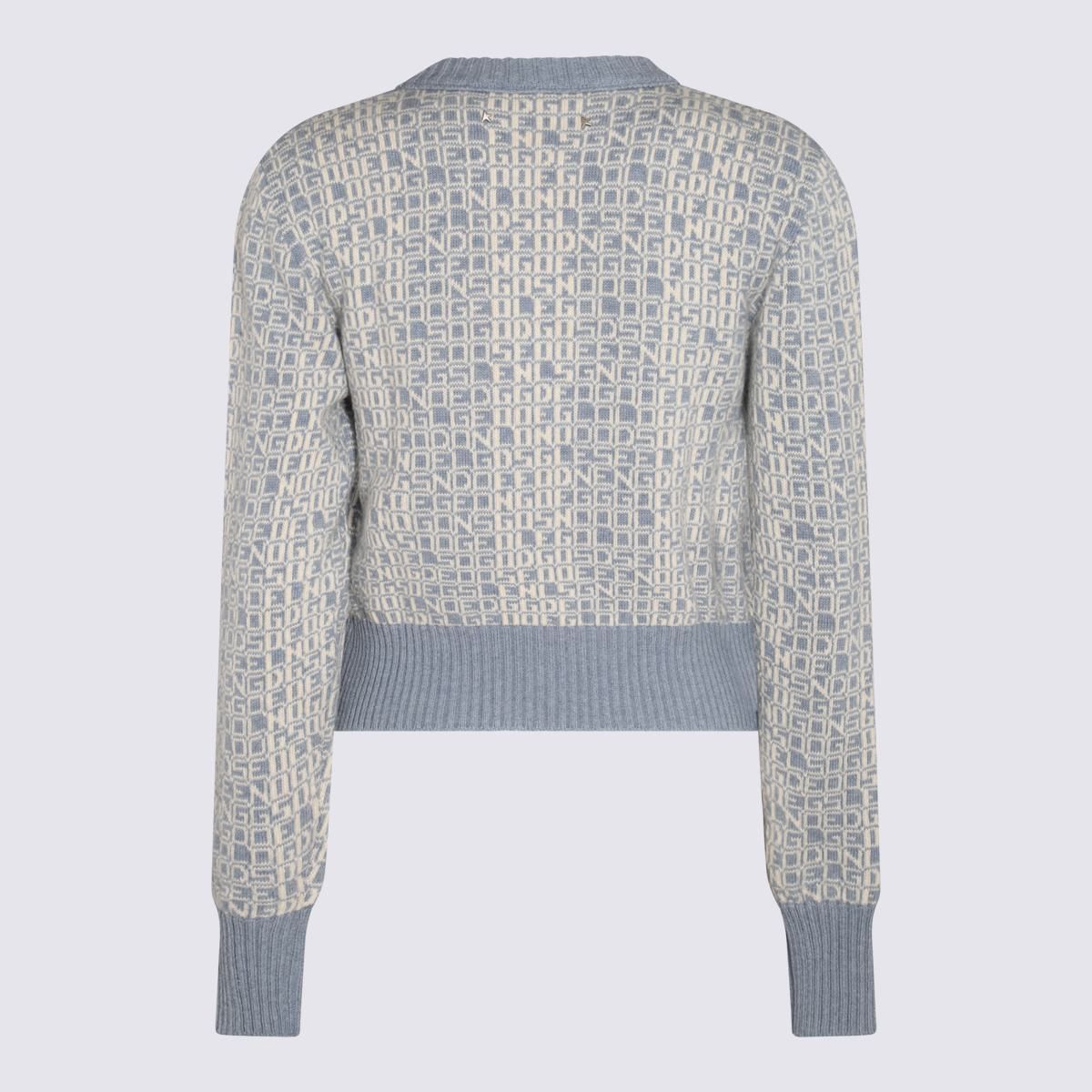 GOLDEN GOOSE LIGHT BLUE AND IVORY WOOL BLEND JUMPER | Garmentory