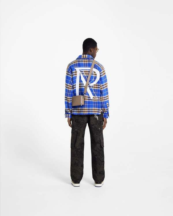 Represent HEAVYWEIGHT INITIAL FLANNEL SHIRT - Blue | Garmentory
