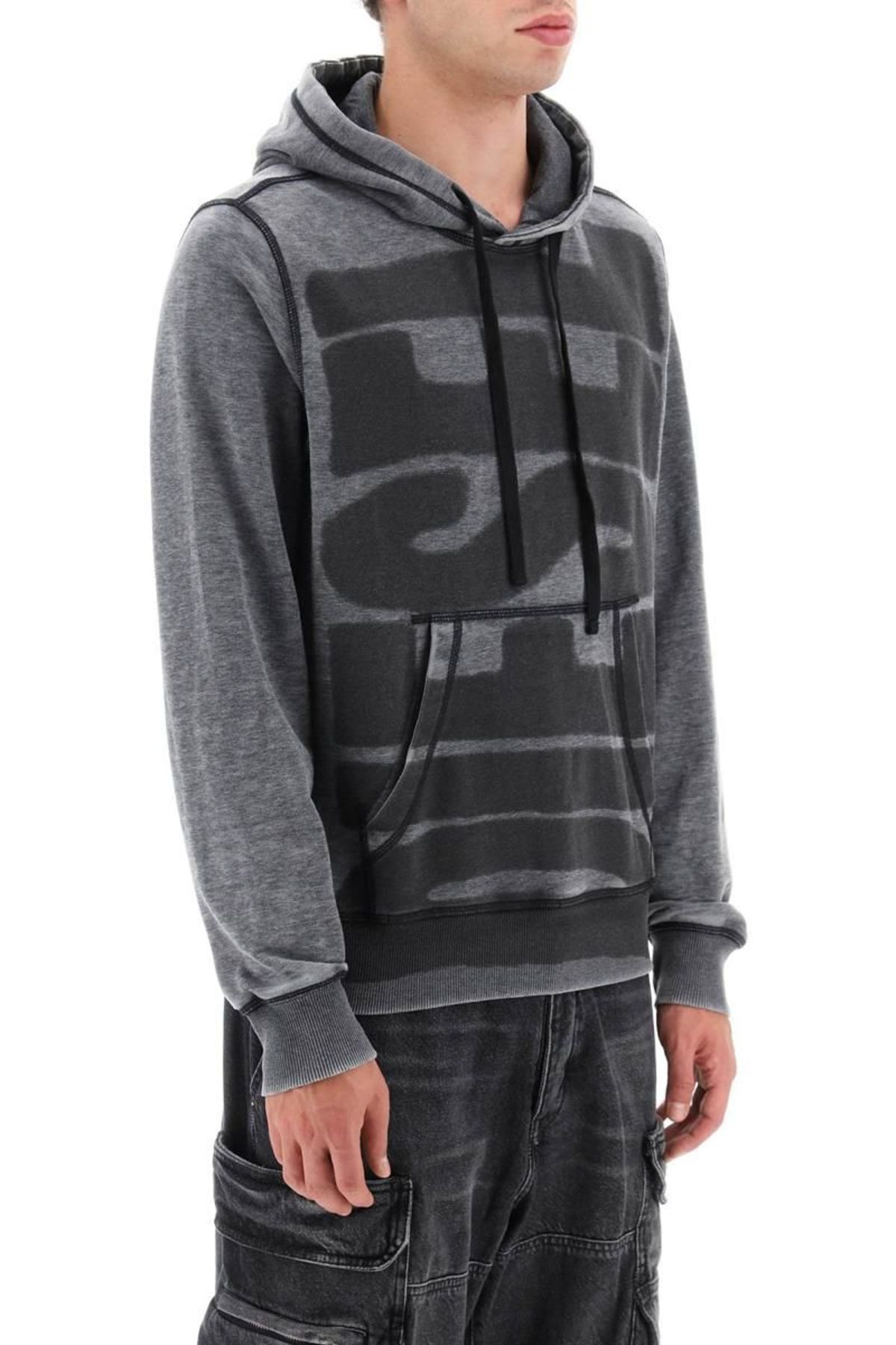 DIESEL hoodie with burn-out logo - Multi | Garmentory