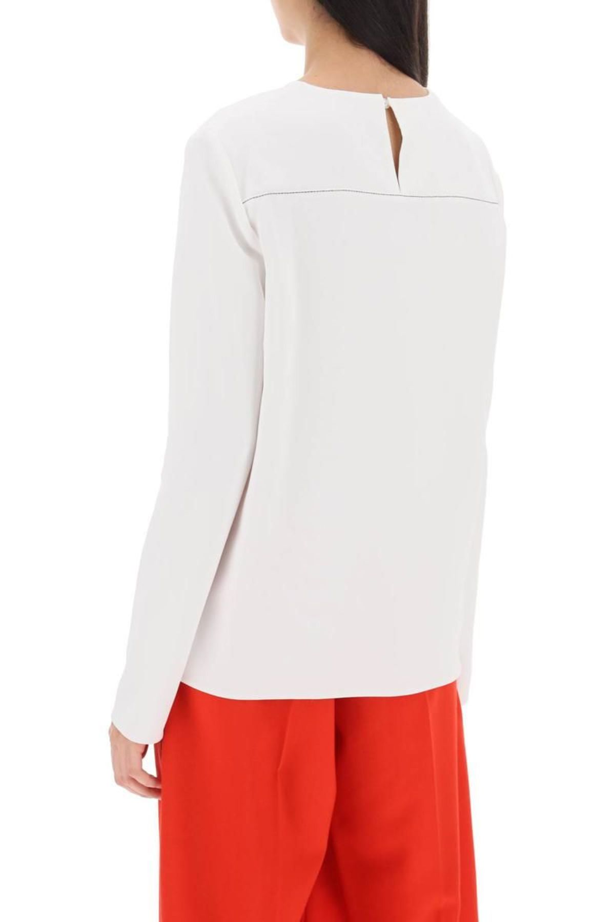 Marni cady blouse with logo embroidery | Garmentory