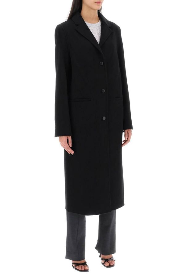 LouLou Studio mill long coat in wool and cashmere - Black | Garmentory