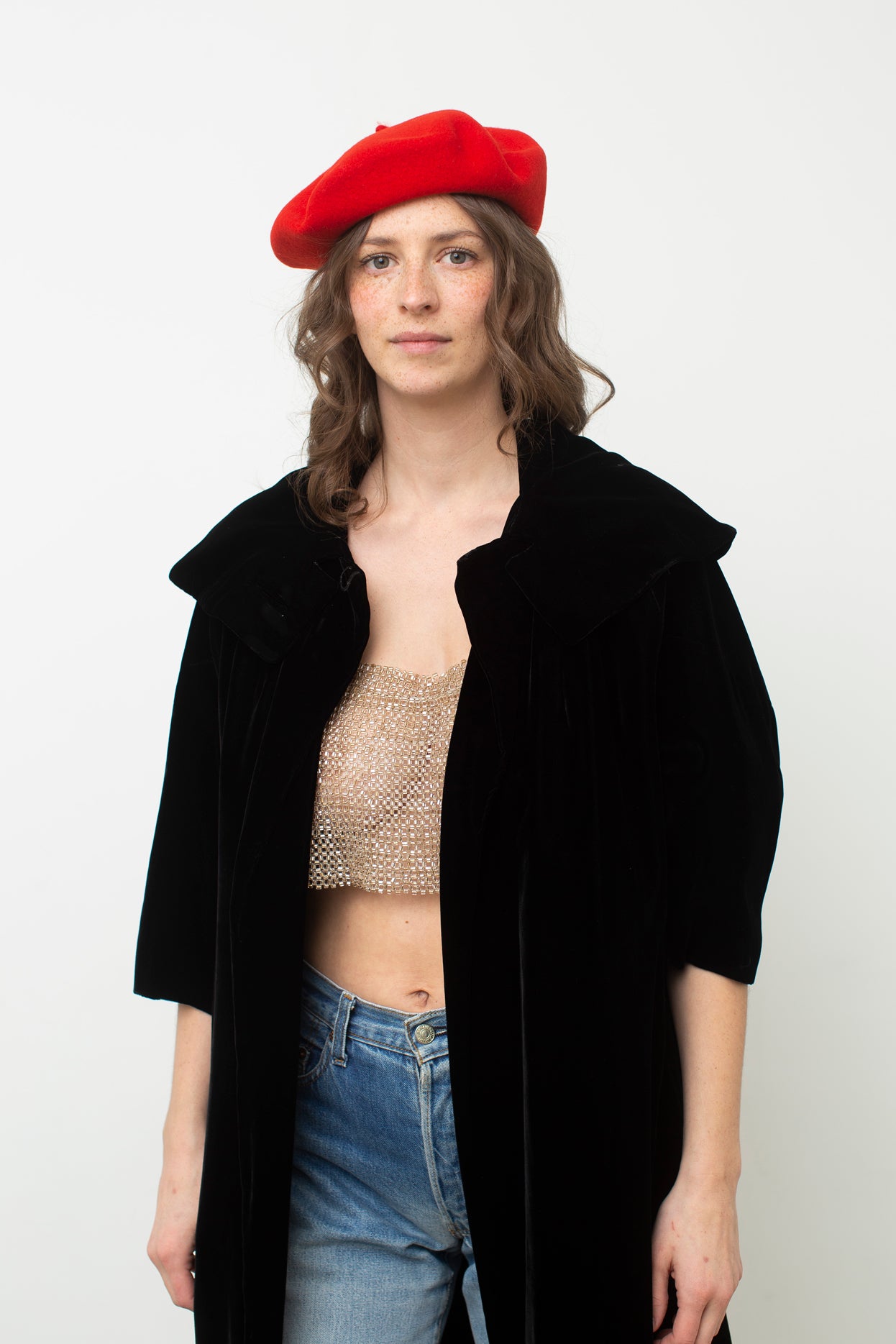 Vintage 1940s Velvet Overcoat - Black | Garmentory