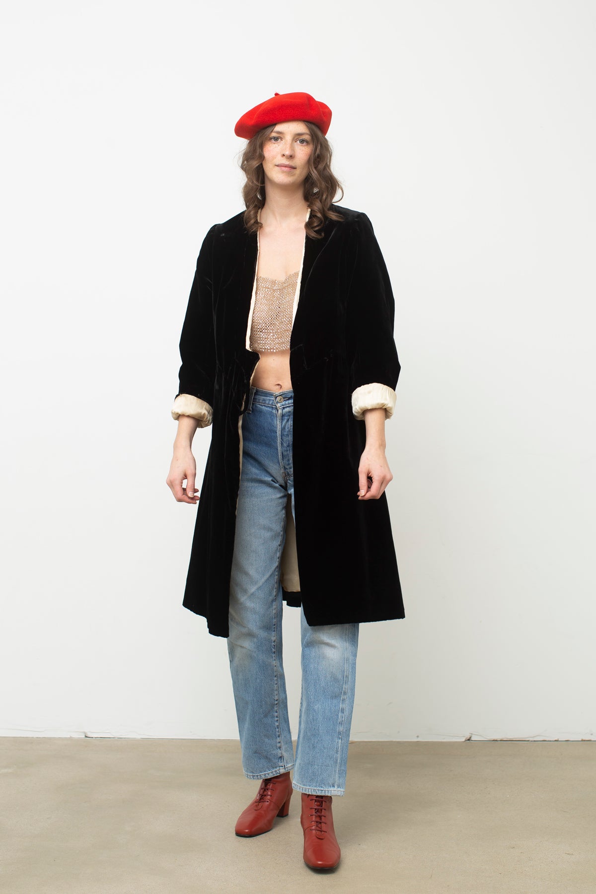1940s Velvet Overcoat - Black | Garmentory