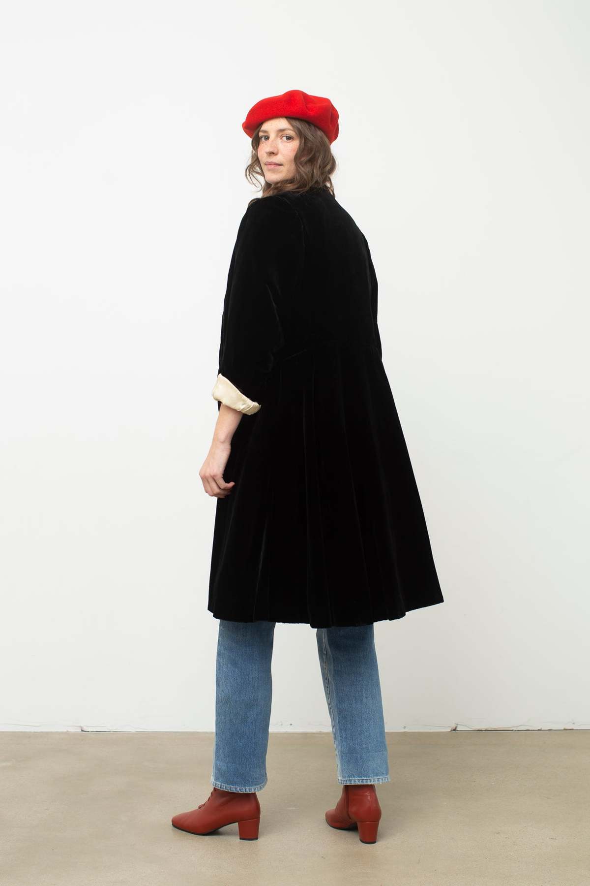 1940s Velvet Overcoat - Black | Garmentory