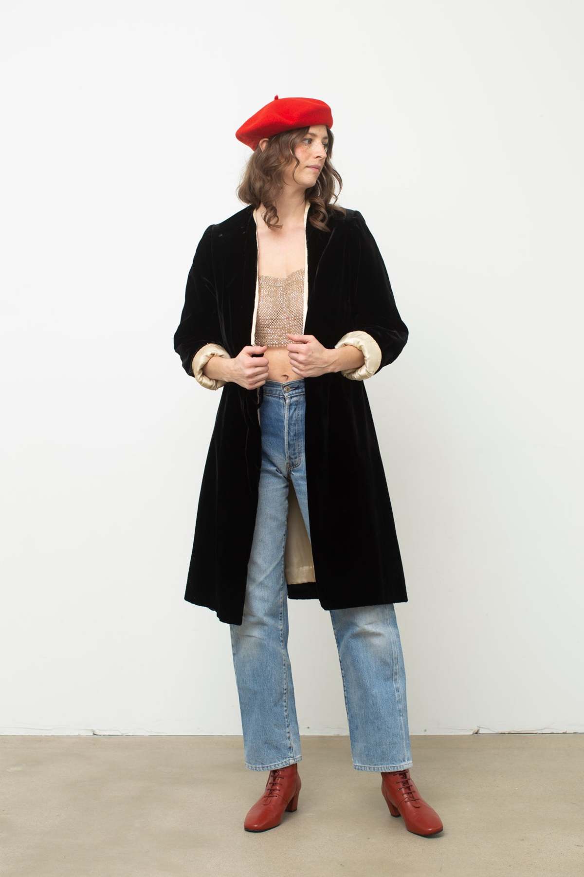 1940s Velvet Overcoat - Black | Garmentory
