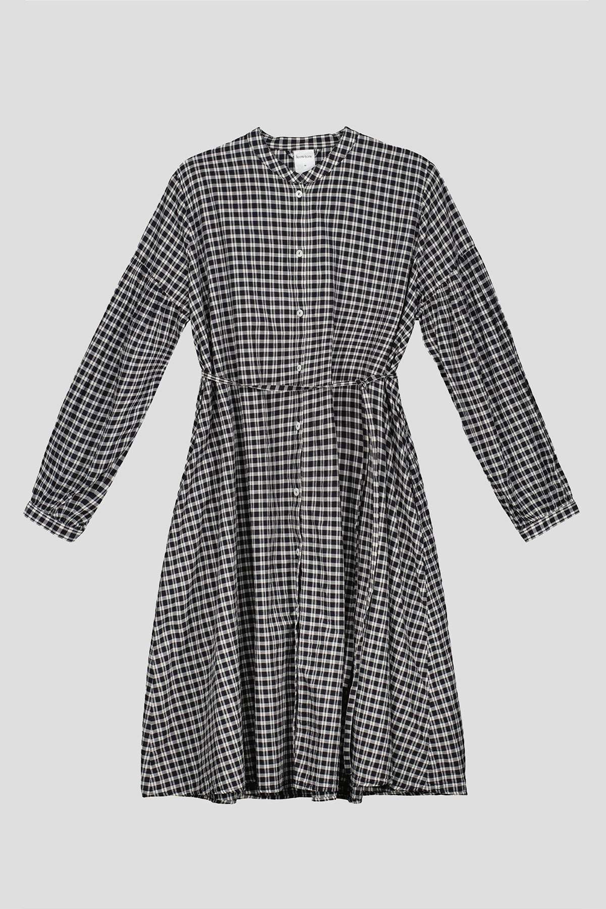 Kowtow Patti Band Check Dress - Monochrome | Garmentory