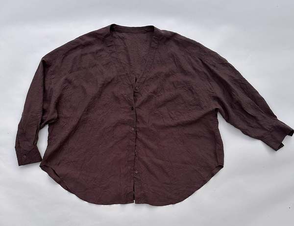 MAMÈNE Silk Crinkle Parachute Top - Espresso | Garmentory