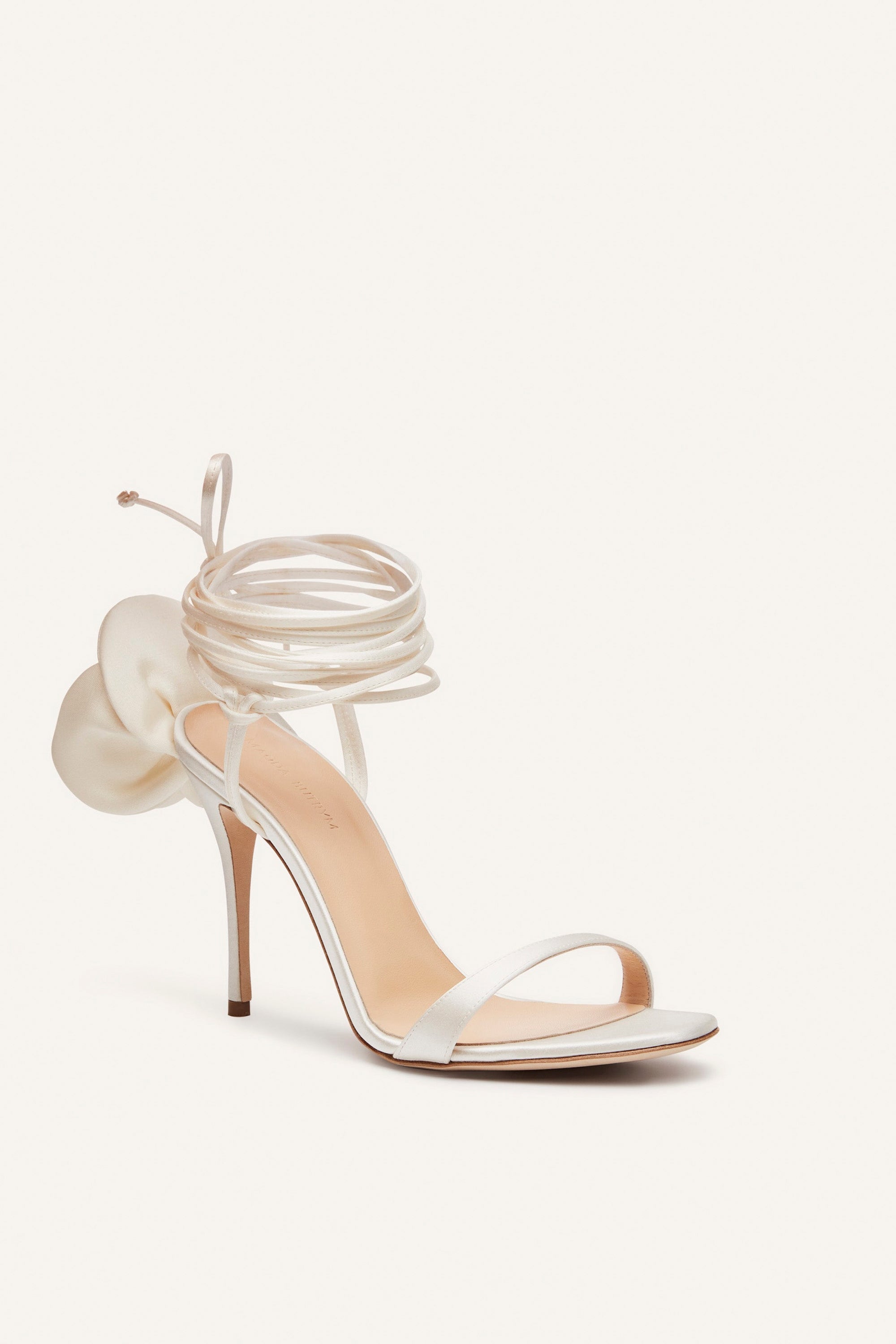 Magda Butrym RE23 FLOWER SATIN SHOES - IVORY | Garmentory