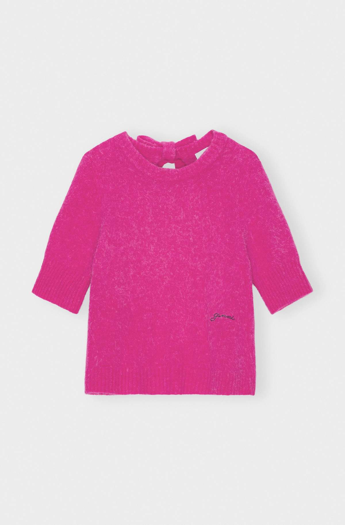 Ganni Brushed Alpaca Open Back Top - Cone Flower | Garmentory