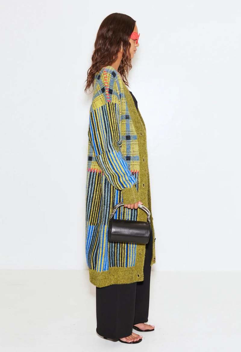 Simon Miller Castle Cardigan - Yellow Plaid | Garmentory