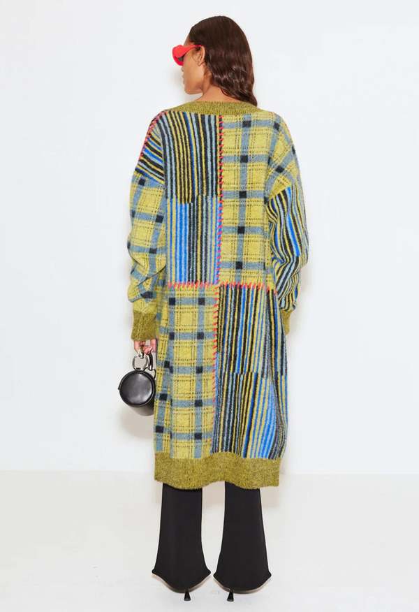 Simon Miller Castle Cardigan - Yellow Plaid | Garmentory