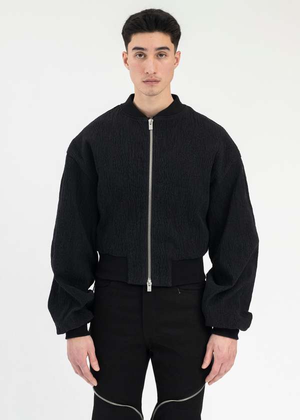 Heliot Emil WAVES BOMBER JACKET - BLACK | Garmentory