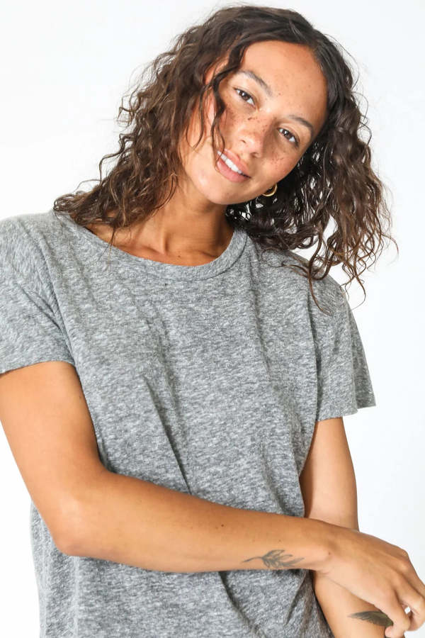 Perfect White Tee Harley Boxy Crew - Heather Grey | Garmentory