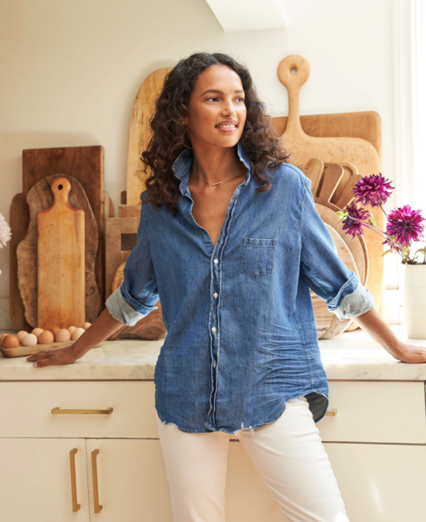 Frank & Eileen Button Up - Vintage Stonewashed Indigo | Garmentory