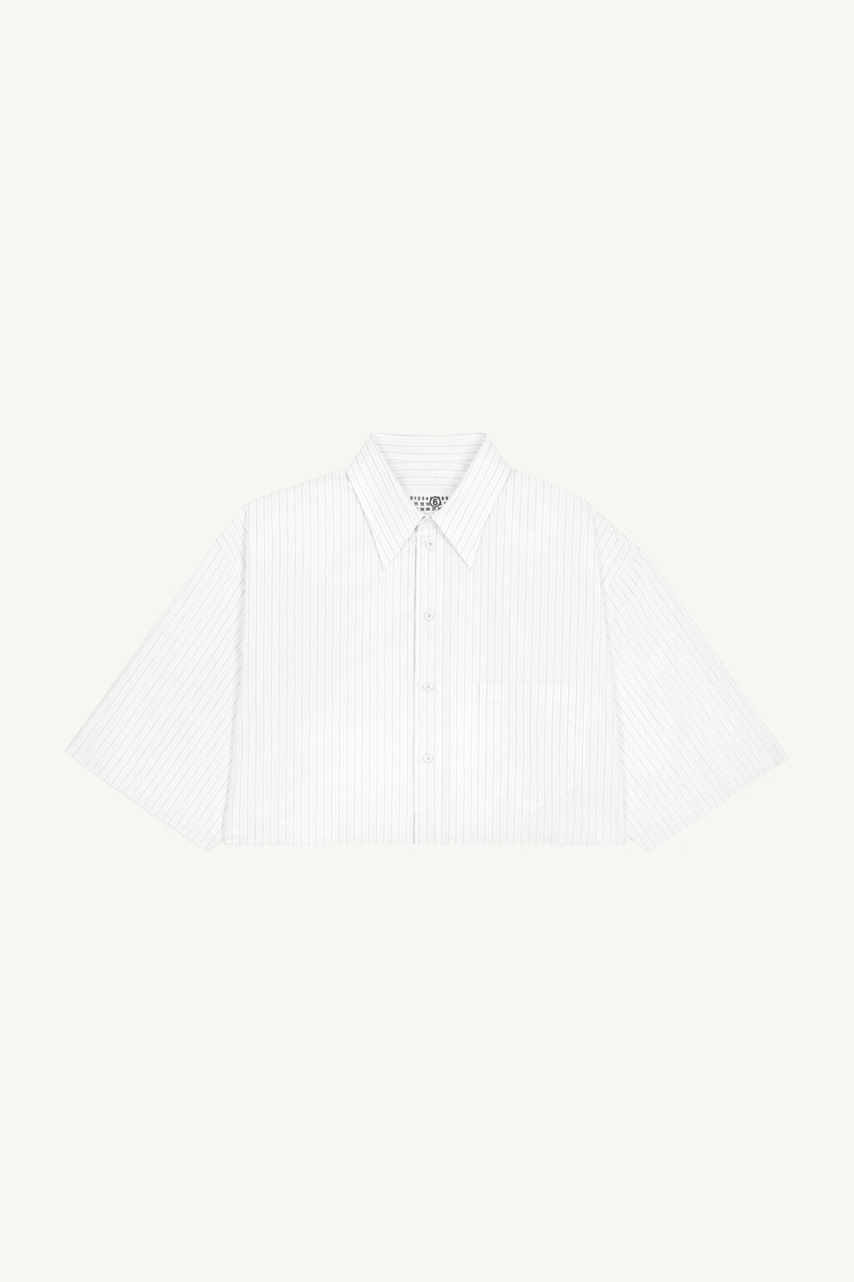 MM6 Maison Margiela Short Sleeved Oversized Cropped Button Up - White ...