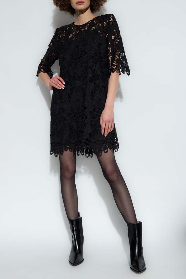 Munthe Black Lisole Lace Dress | Garmentory