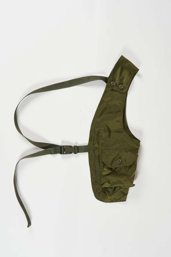 Engineered Garments Shoulder Vest - Olive Nylon Ripstop | Garmentory
