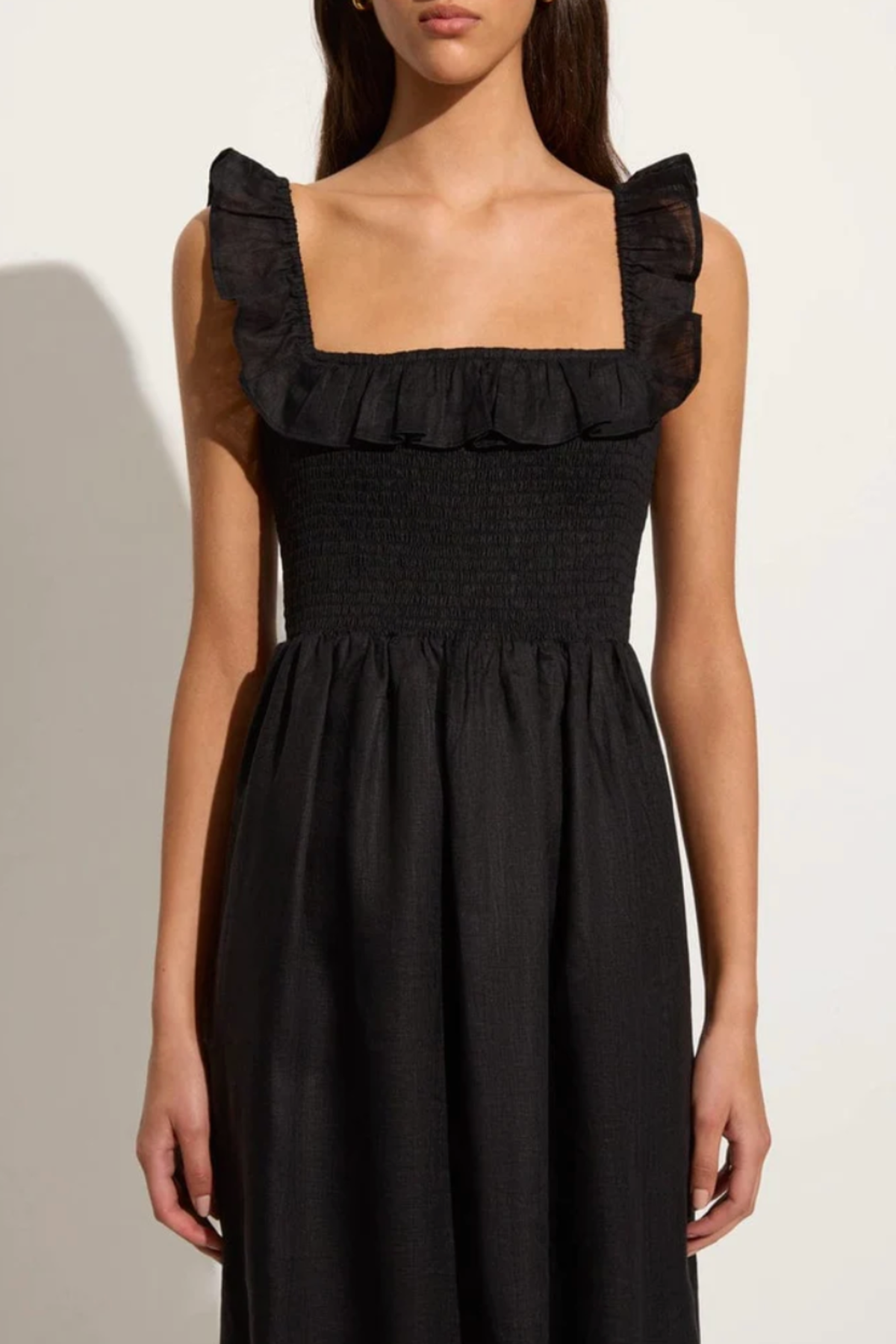 Faithfull the Brand Sameera Midi Dress - Black | Garmentory