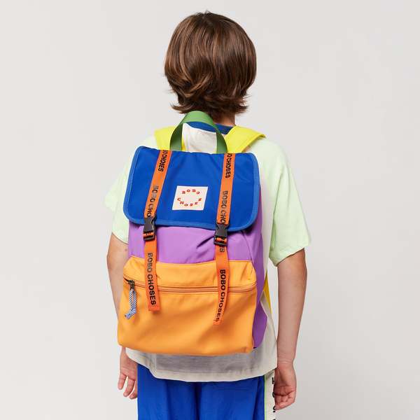 Kids Bobo Choses Colourblock Backpack - Purple Multicolour | Garmentory