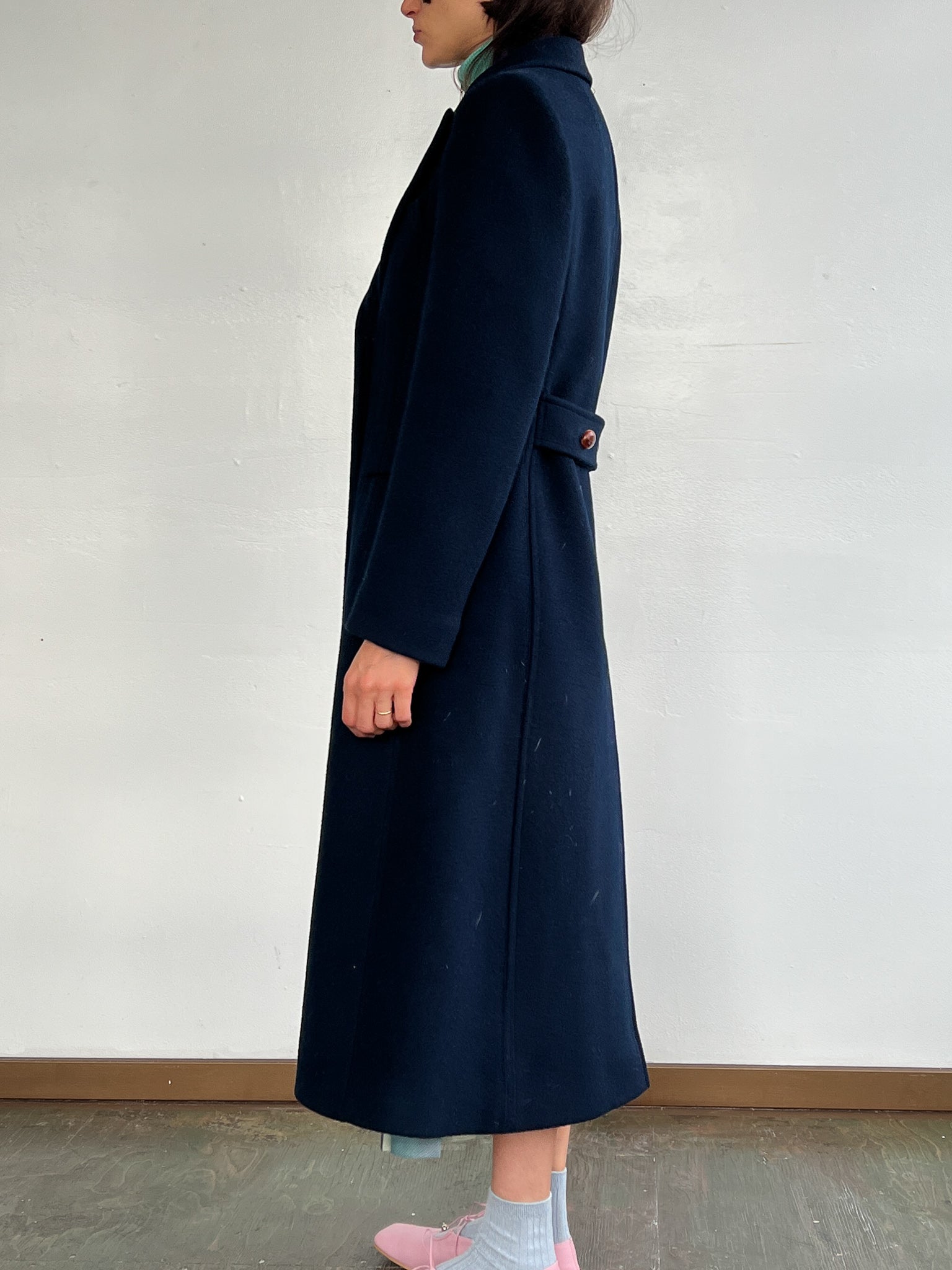 Vintage Blue Wooden Button Coat - Blue | Garmentory