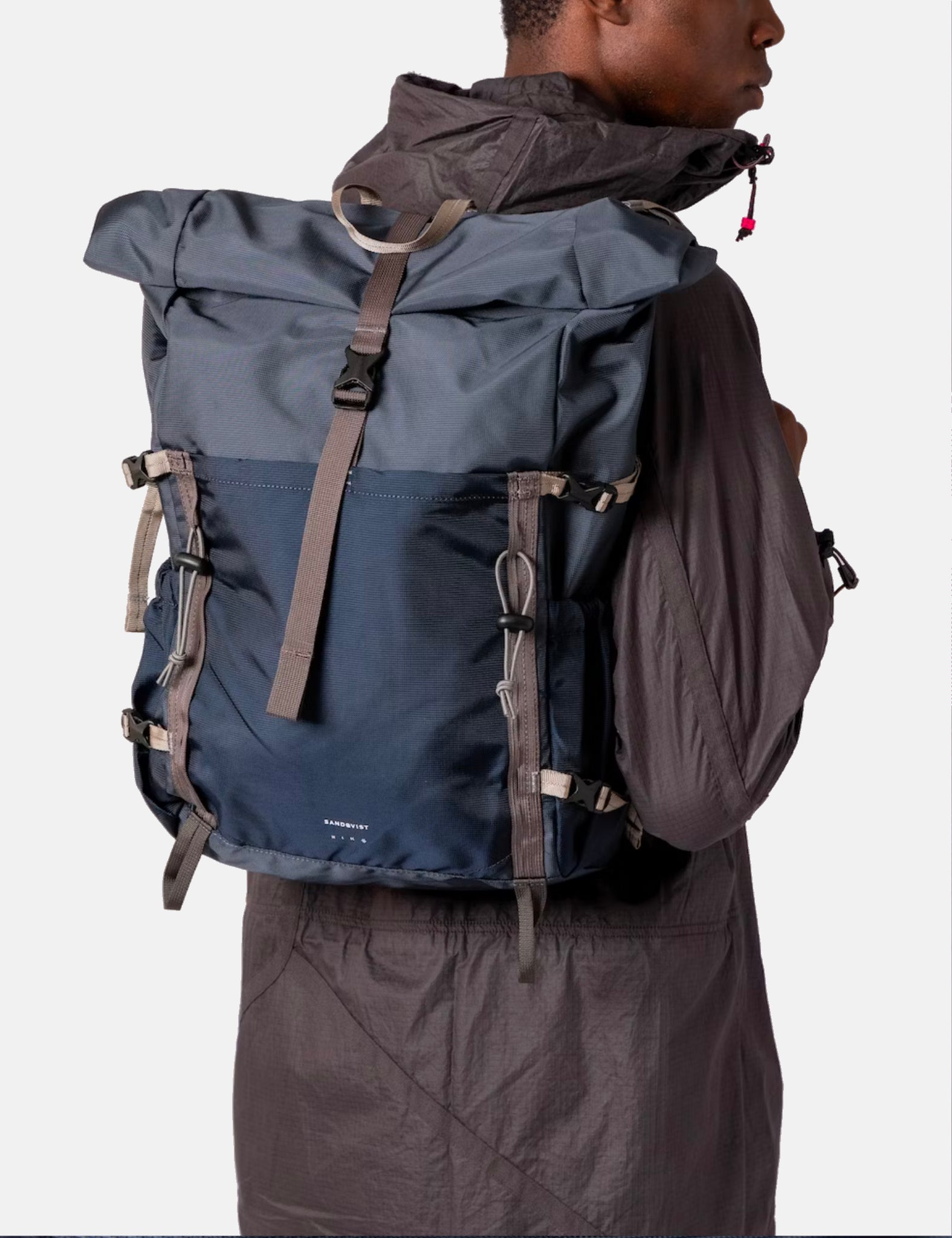 Sandqvist Forest Hike Backpack - Multi Steel Blue/Navy Blue | Garmentory