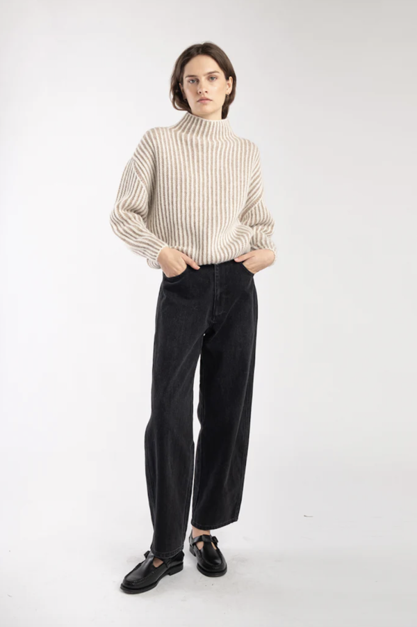 Micaela Greg Panel Jean - Faded Black | Garmentory