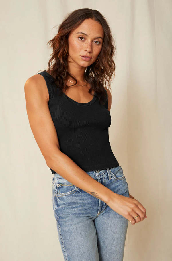 amo denim Crop Rib Tank | Garmentory