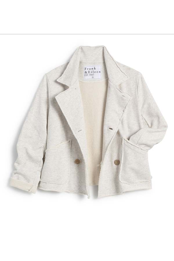 Frank & Eileen Oona Crop White Peacoat - Heather White Melange | Garmentory