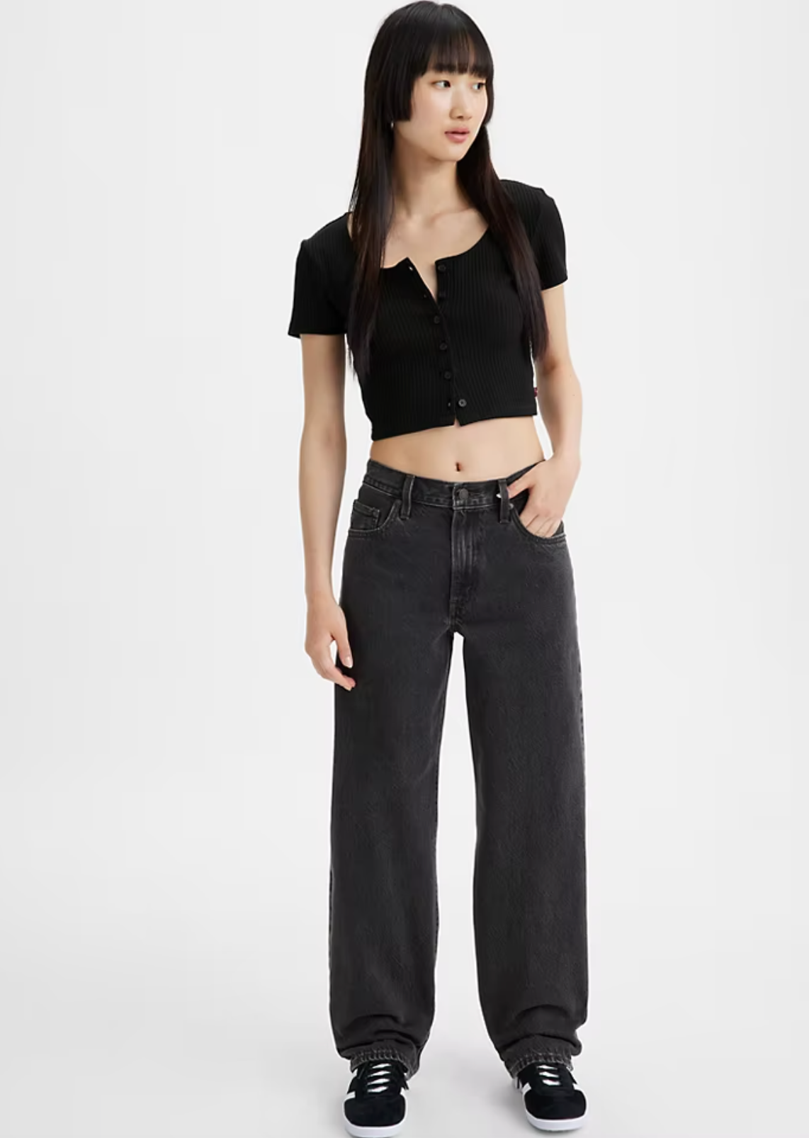 Levis Baggy Dad Boot Barn Stone Jean Black Garmentory