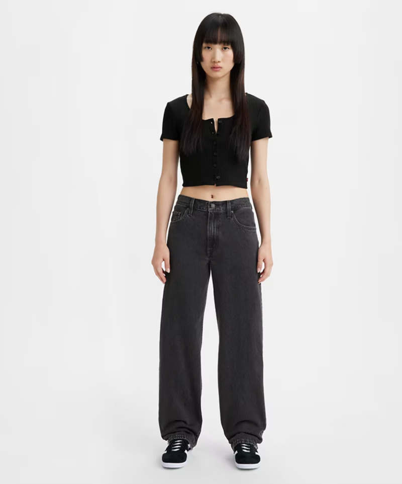 Levis Baggy Dad Boot Barn Stone Jean Black Garmentory