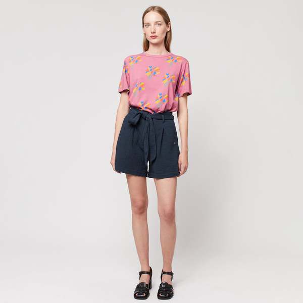 Bobo Choses Woman Pleated Bermuda Shorts - Prussian Blue | Garmentory