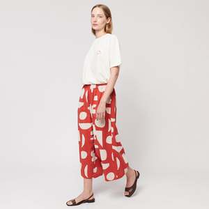 Bobo Choses Woman Summer Landscape All Over Pants - Burgundy Red ...