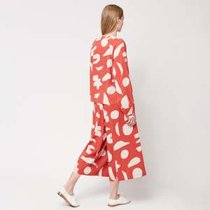 Bobo Choses Woman Summer Landscape All Over Pants - Burgundy Red ...