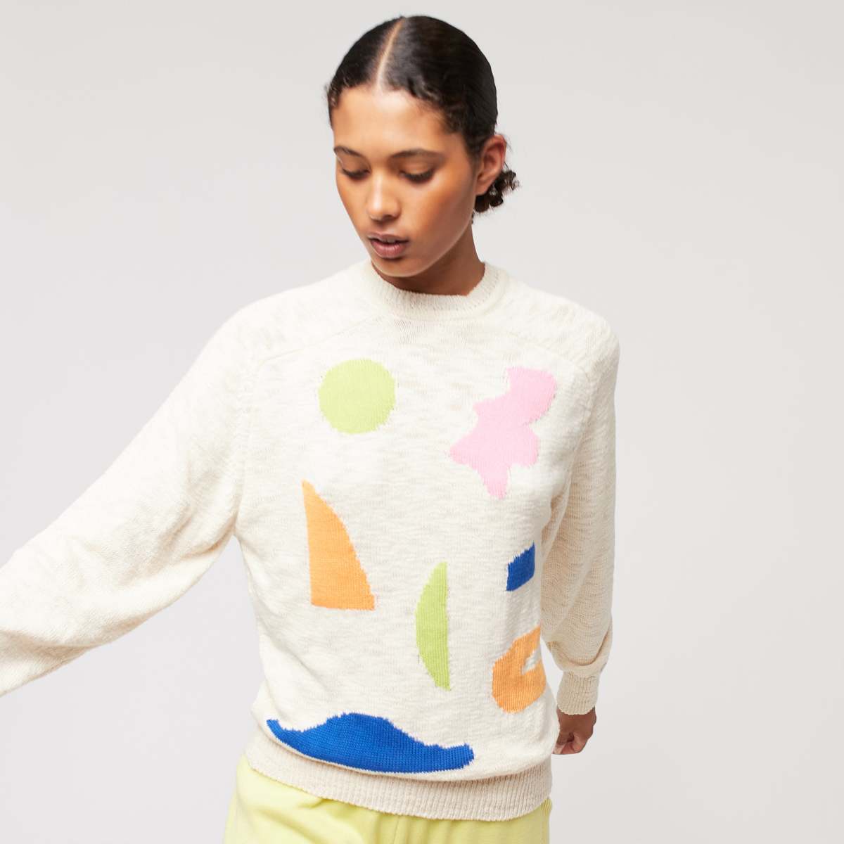 Bobo Choses Woman Summer Landscape Knit Sweater - Cream | Garmentory