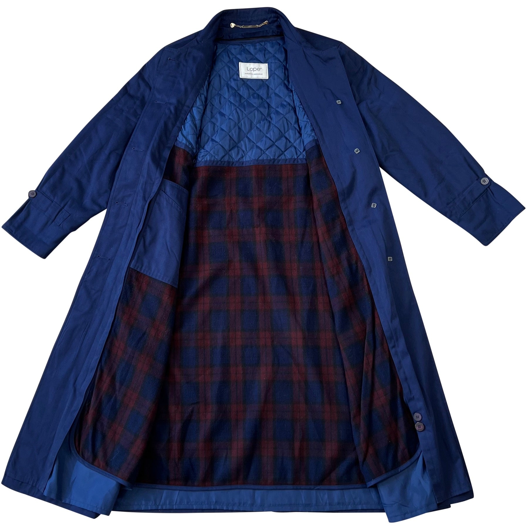 Lope (Sweden) Removable Lining Trench Coat Blue (Giorgio Armani) : L ...